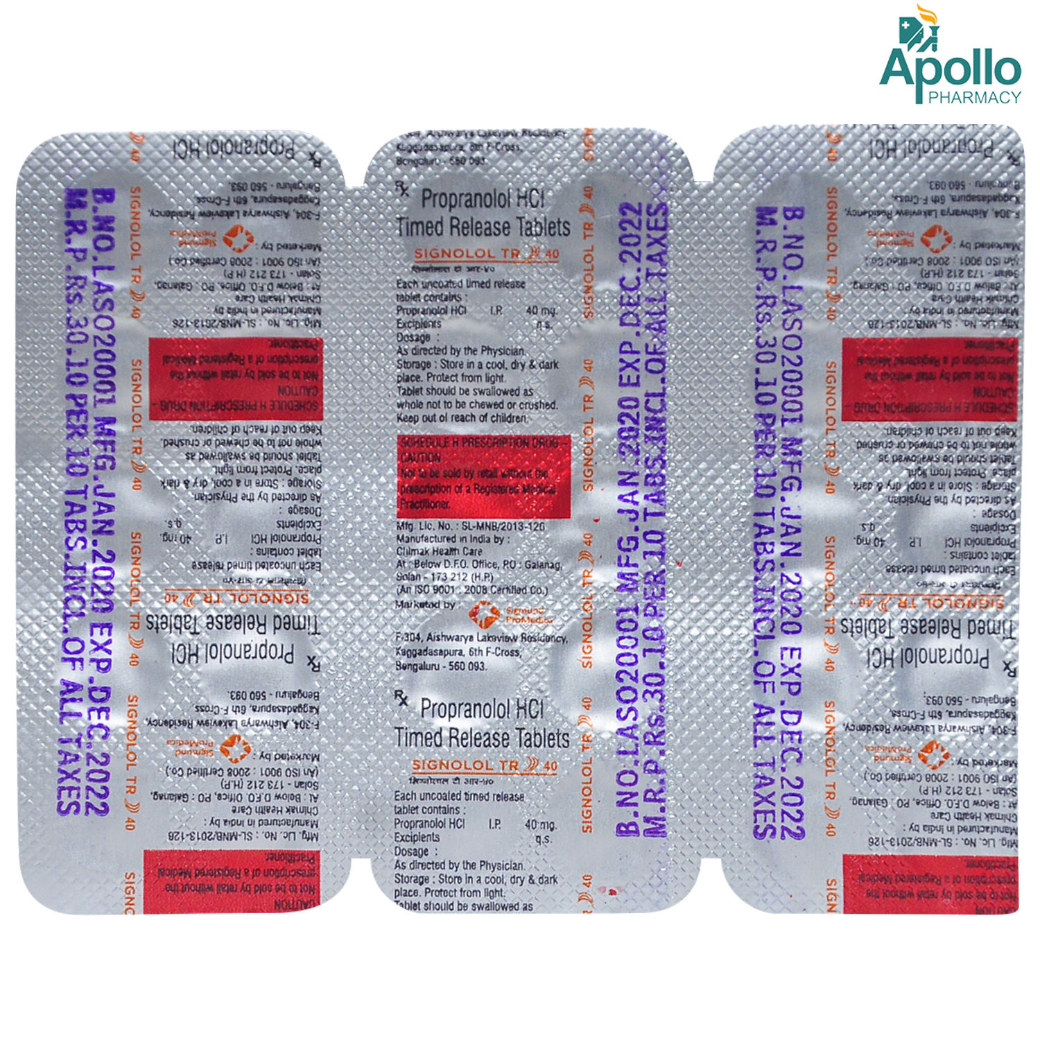 SIGNOLOL TR 40MG TABLET Price, Uses, Side Effects, Composition - Apollo ...