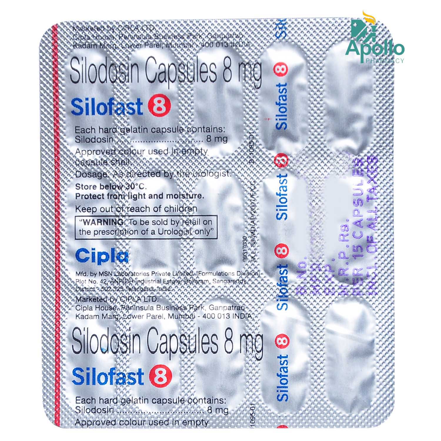 Silofast 8 Capsule 15's Price, Uses, Side Effects, Composition - Apollo ...