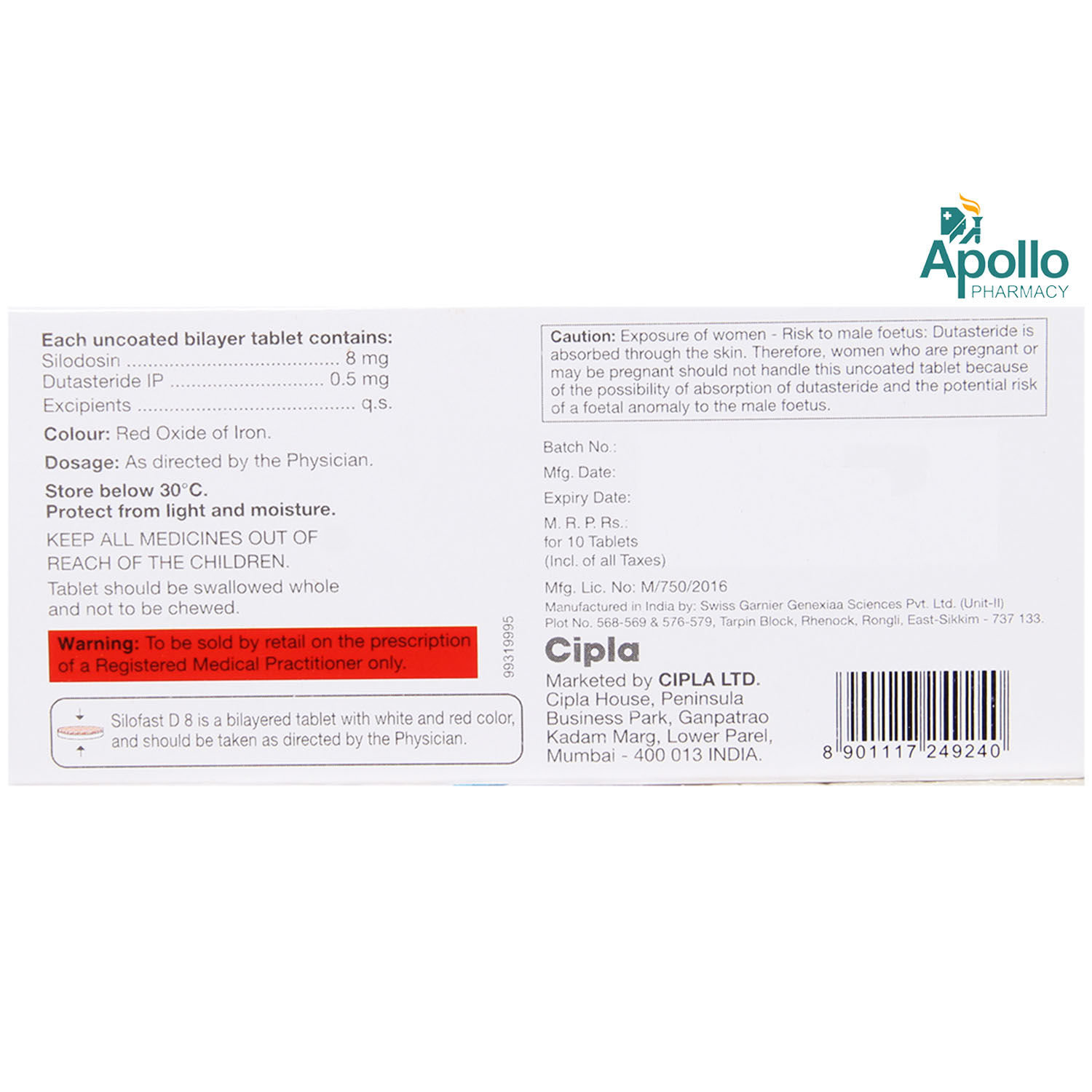 New Silofast D 8 Tablet 10's Price, Uses, Side Effects, Composition ...