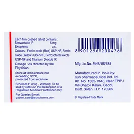 SIMVOTIN 5MG TABLET | Uses, Side Effects, Price | Apollo Pharmacy