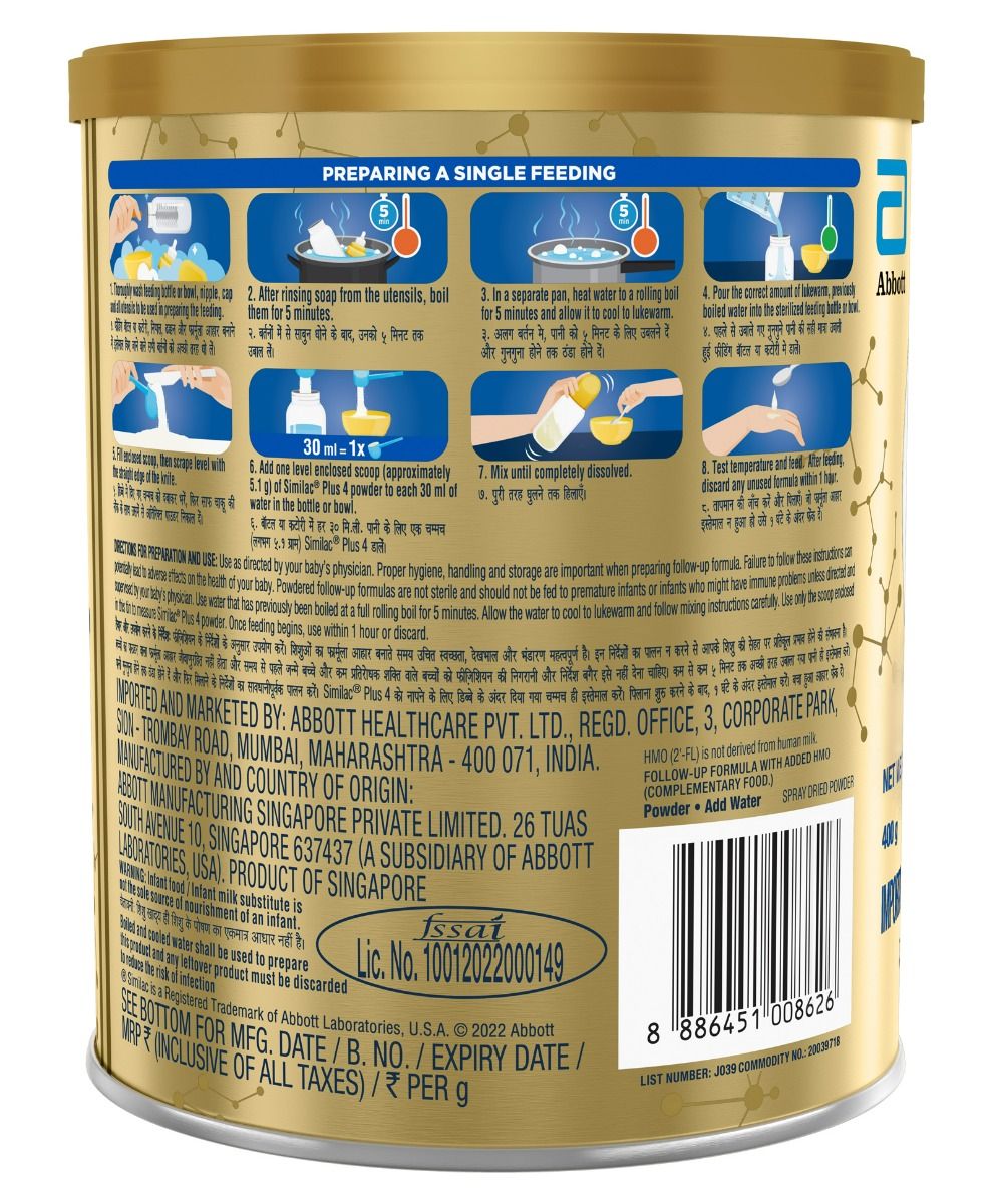 Similac Plus Follow-Up Formula Stage 4 Powder, 400 gm Price, Uses, Side ...