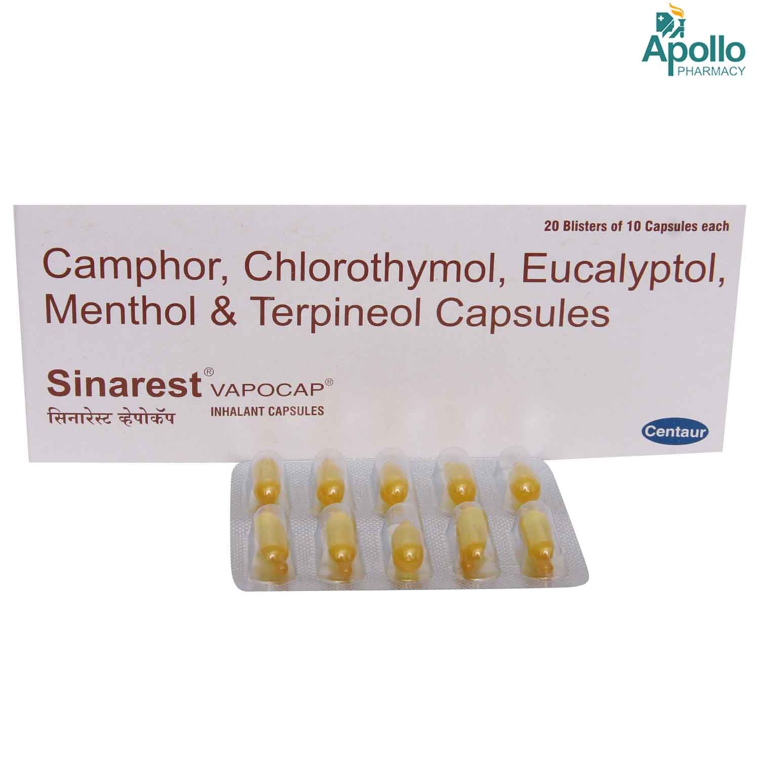 Sinarest Vapocap Inhalant Capsules 10's Price, Uses, Side Effects ...