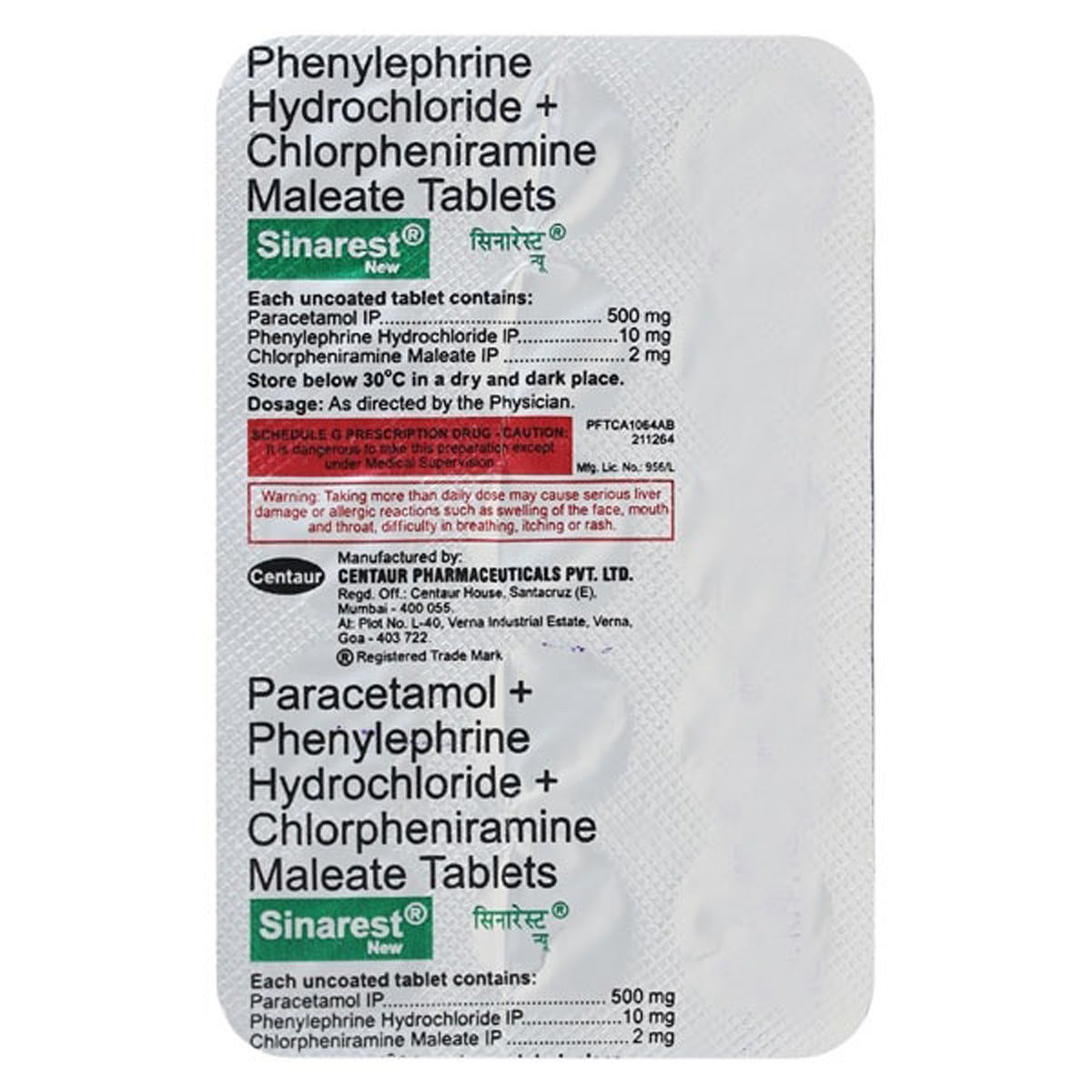 Sinarest New Tablet 15's Price, Uses, Side Effects, Composition ...