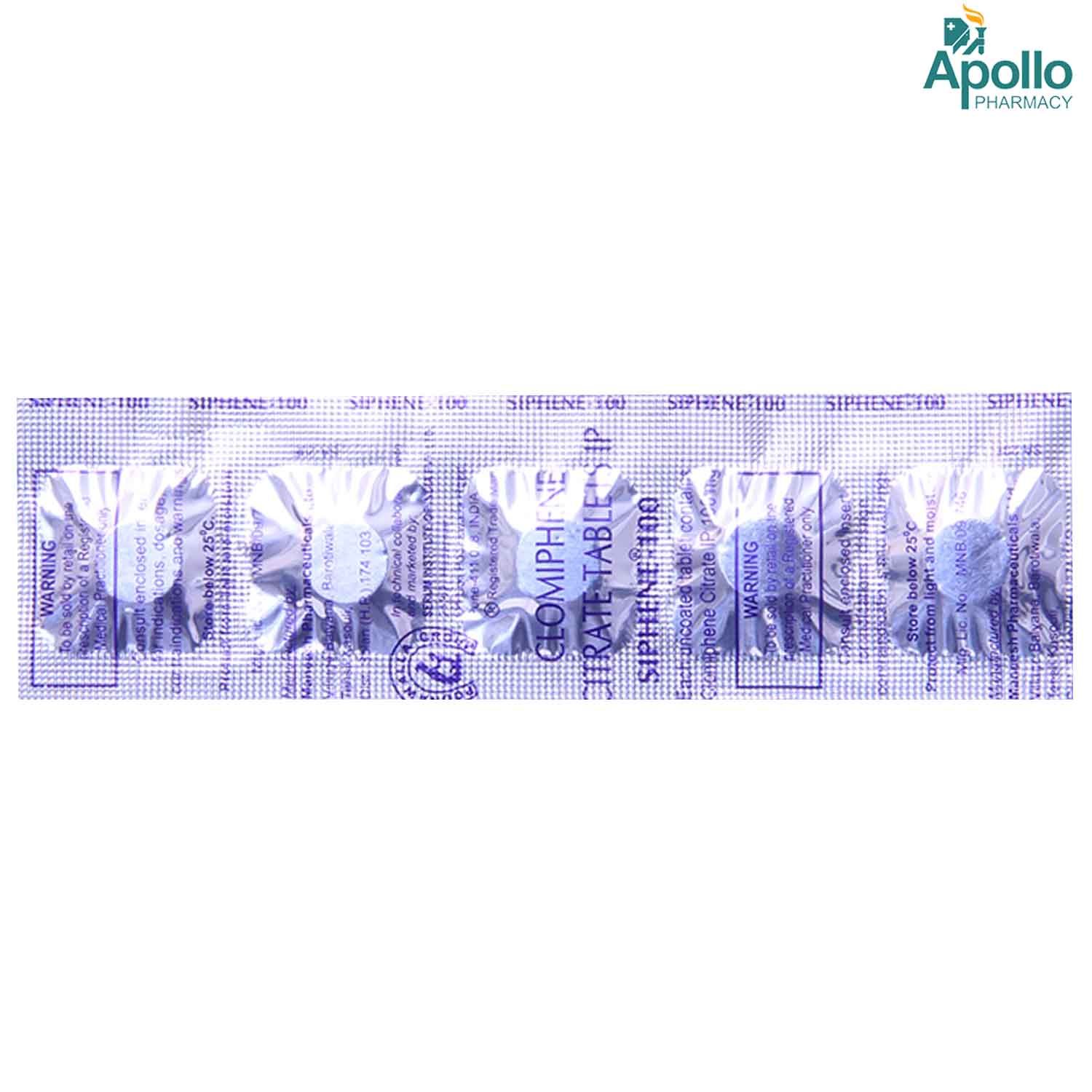 Siphene 100 Tablet 5's Price, Uses, Side Effects, Composition - Apollo ...