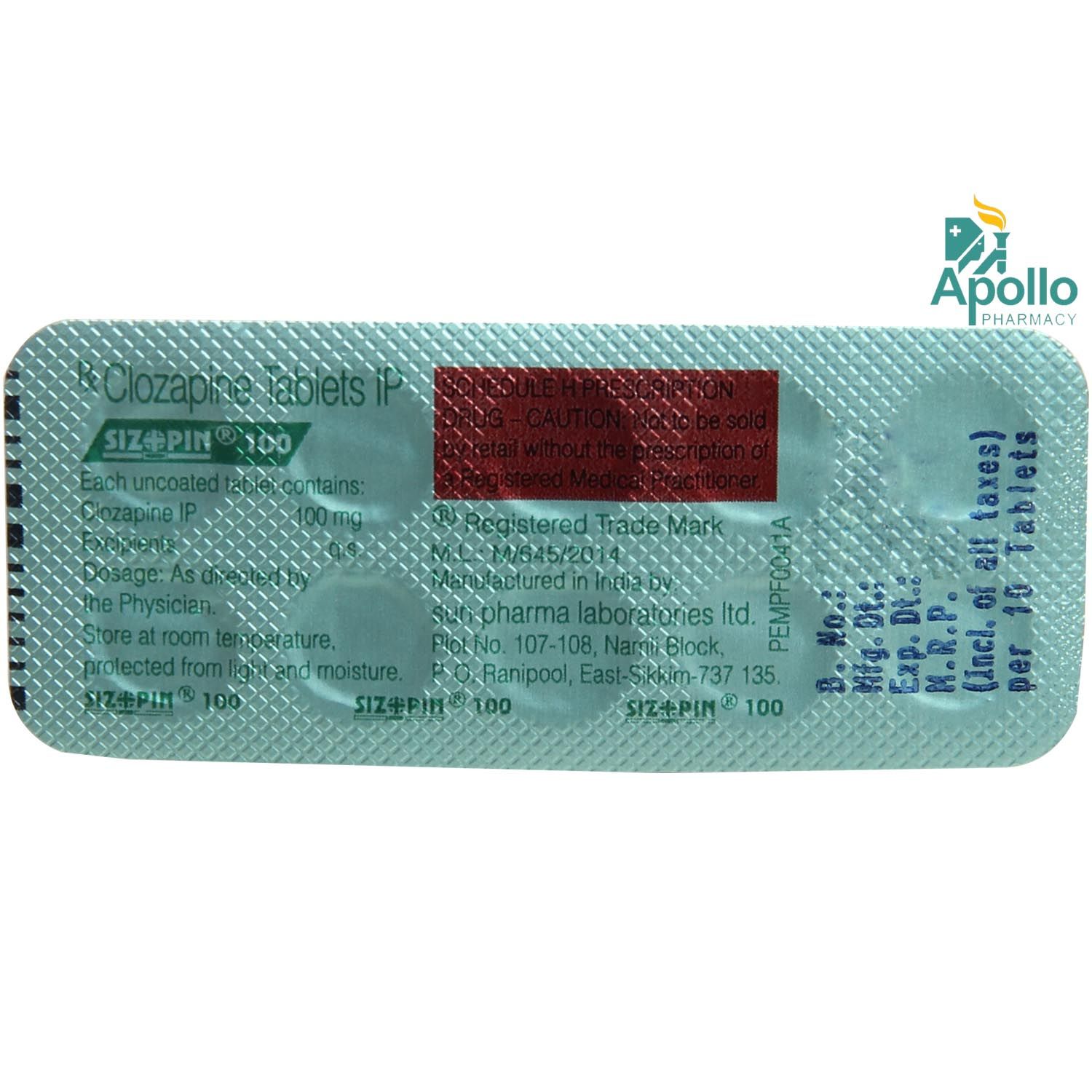 Sizopin 100 Tablet 10's Price, Uses, Side Effects, Composition - Apollo ...