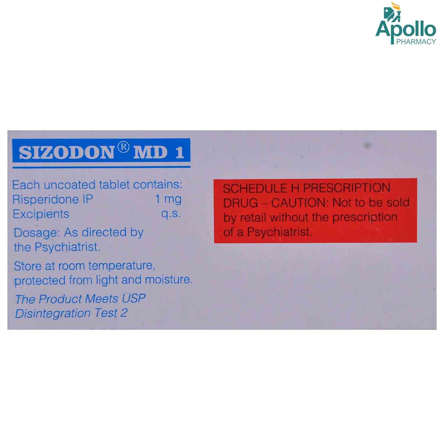 SIZODON MD 1MG TABLET Price, Uses, Side Effects, Composition - Apollo ...