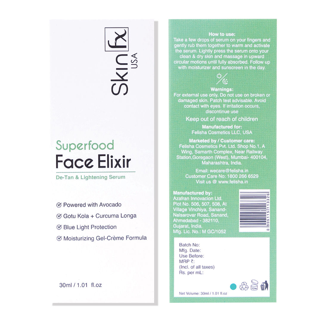 Skin Fx Face Elixir De-Tan & Lightening Serum, 30 ml Price, Uses, Side ...