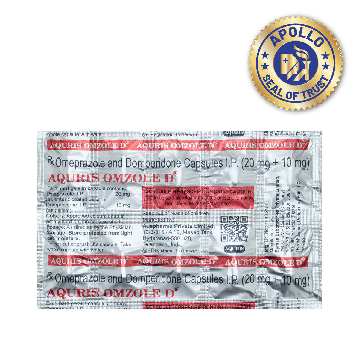 Aquris Omzole D Capsule 10's | Uses, Side Effects, Price | Apollo Pharmacy