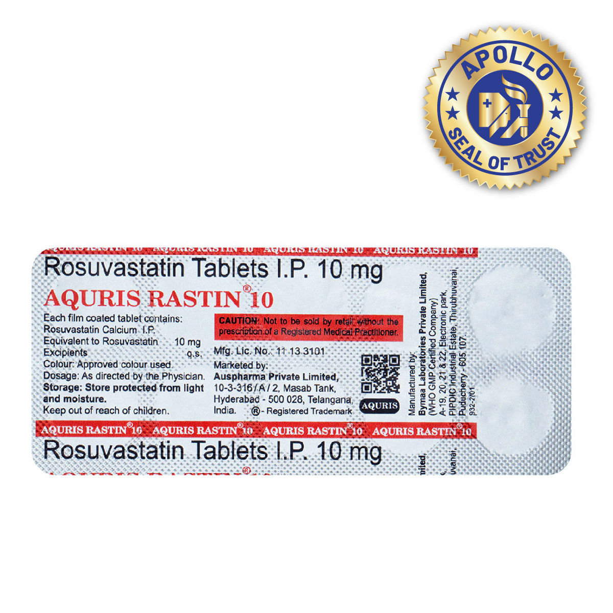 Aquris Rastin 10 mg Tablet 10's | Uses, Side Effects, Price | Apollo ...