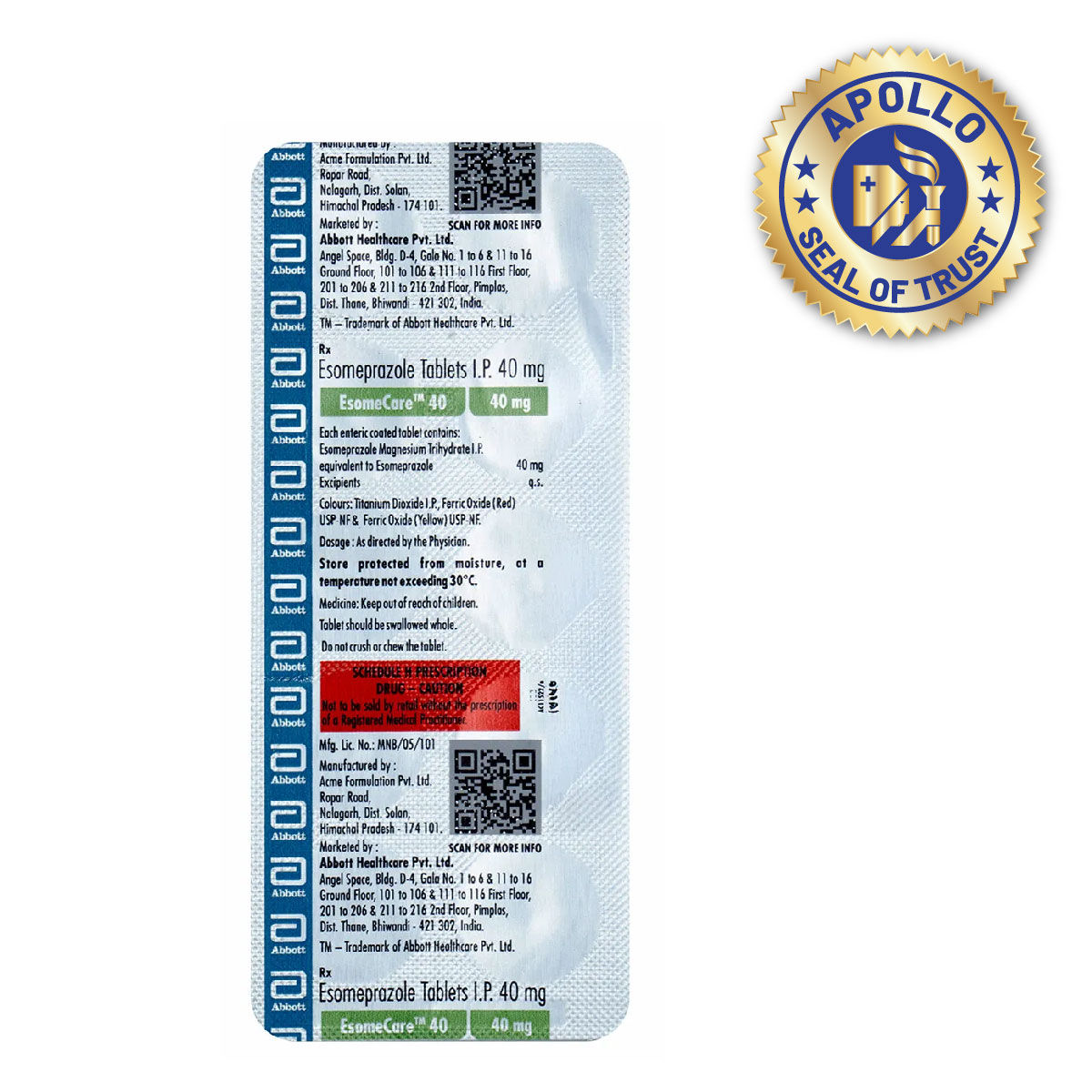 Esomecare 40 Tablet | Uses, Side Effects, Price | Apollo Pharmacy