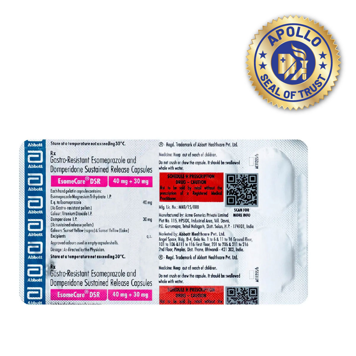 Esomecare Dsr 40/30 Cap ஹிந்தியில் பயன்கள், நன்மைகள், பக்க விளைவுகள், விலை in Tamil | அப்பல்லோ ...
