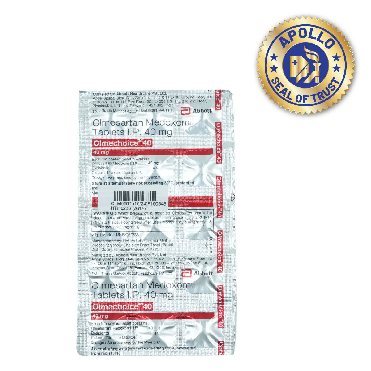 Olmechoice 40 Tablet | Uses, Side Effects, Price | Apollo Pharmacy