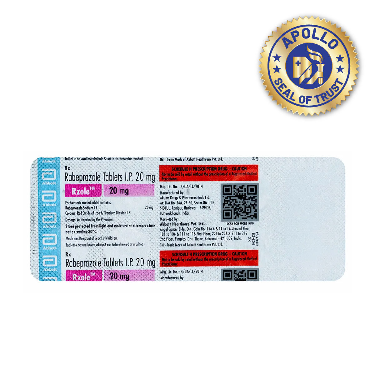 Rzole-20 Tablet | Uses, Side Effects, Price | Apollo Pharmacy