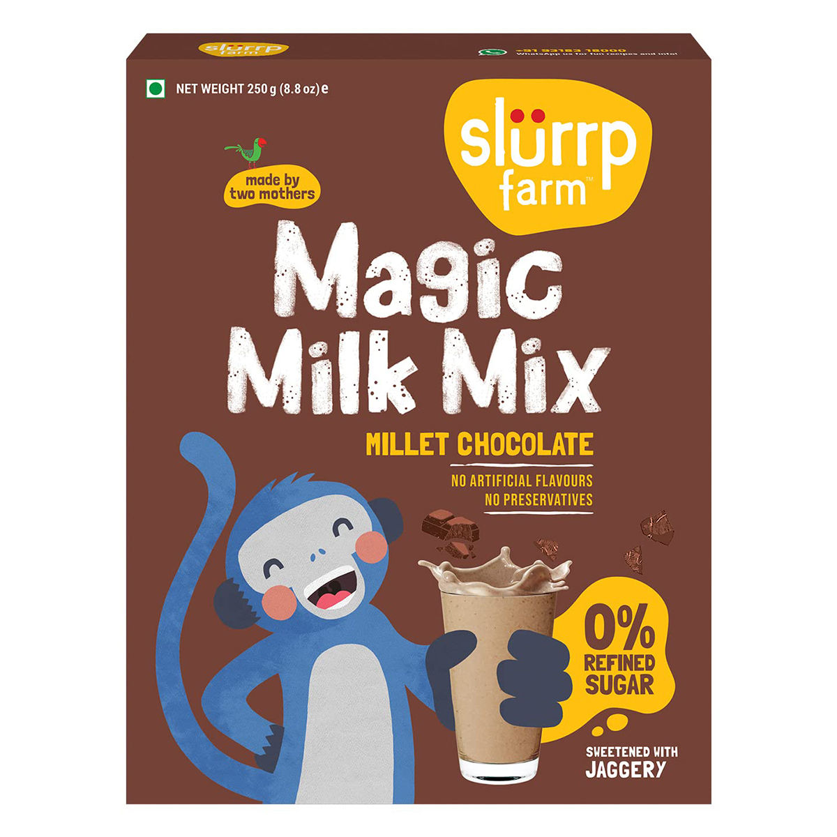 Buy Slurrp Farm Magic Milk Mix Millet Chocolate Flavour Powder, 250 gm ...