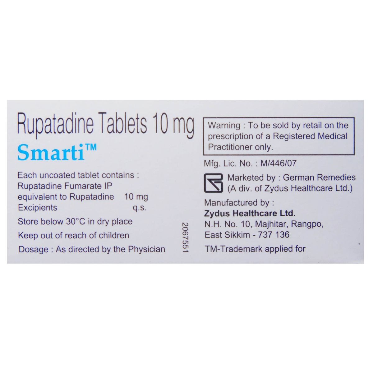 SMARTI 10MG TABLET Price, Uses, Side Effects, Composition - Apollo Pharmacy