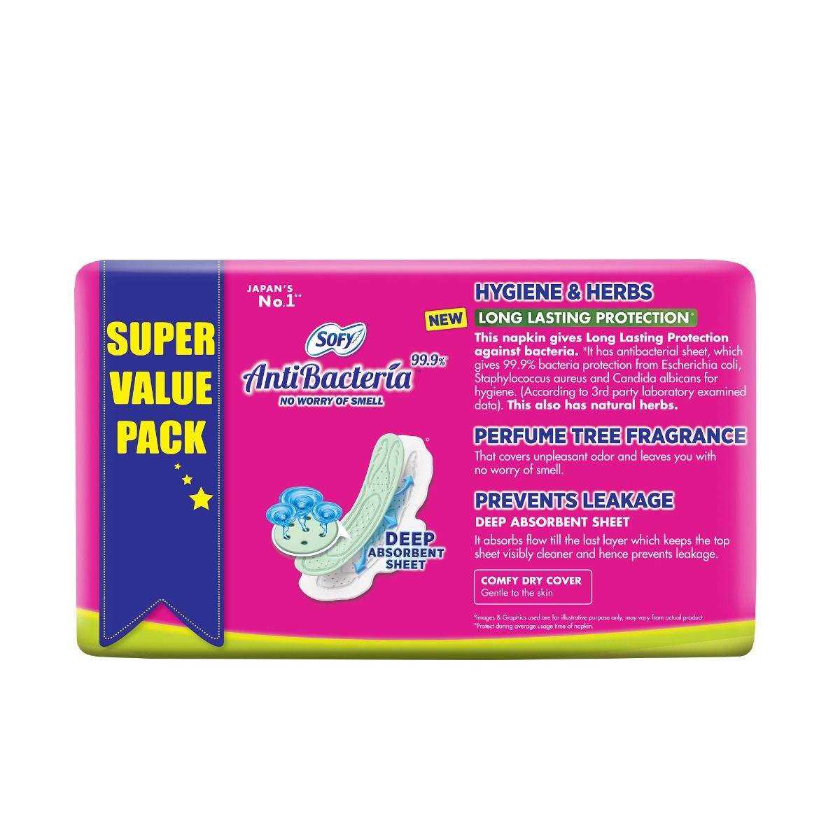 Sofy Antibacteria Sanitary Pads XL, 48 Count Price, Uses, Side Effects ...