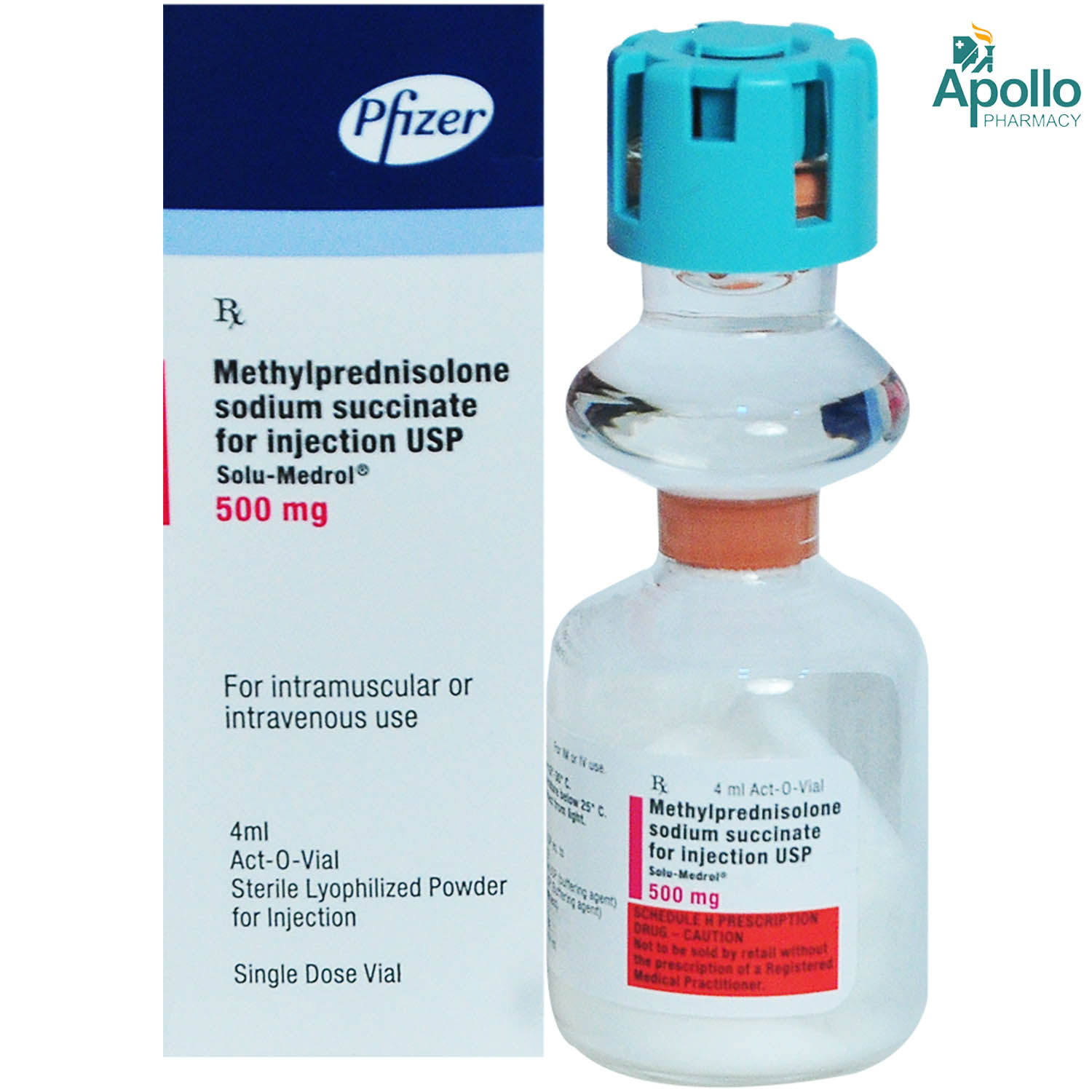 Solu-Medrol 500 mg Injection 4 ml Price, Uses, Side Effects ...