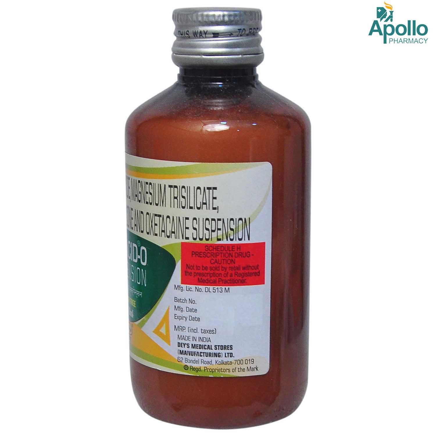 Solacid-O Sugar Free Suspension 170 ml Price, Uses, Side Effects ...