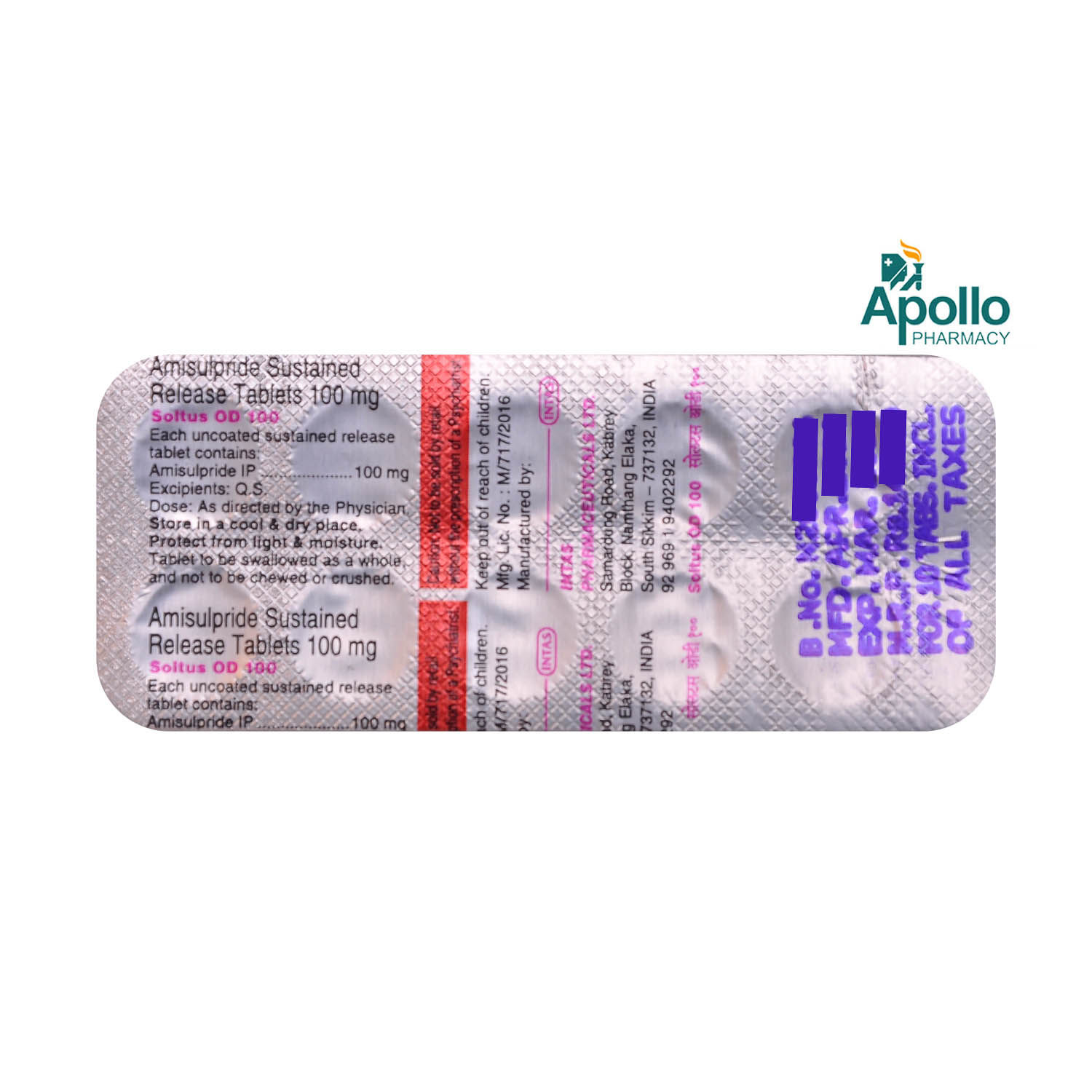 SOLTUS OD 100MG TABLET Price, Uses, Side Effects, Composition - Apollo ...