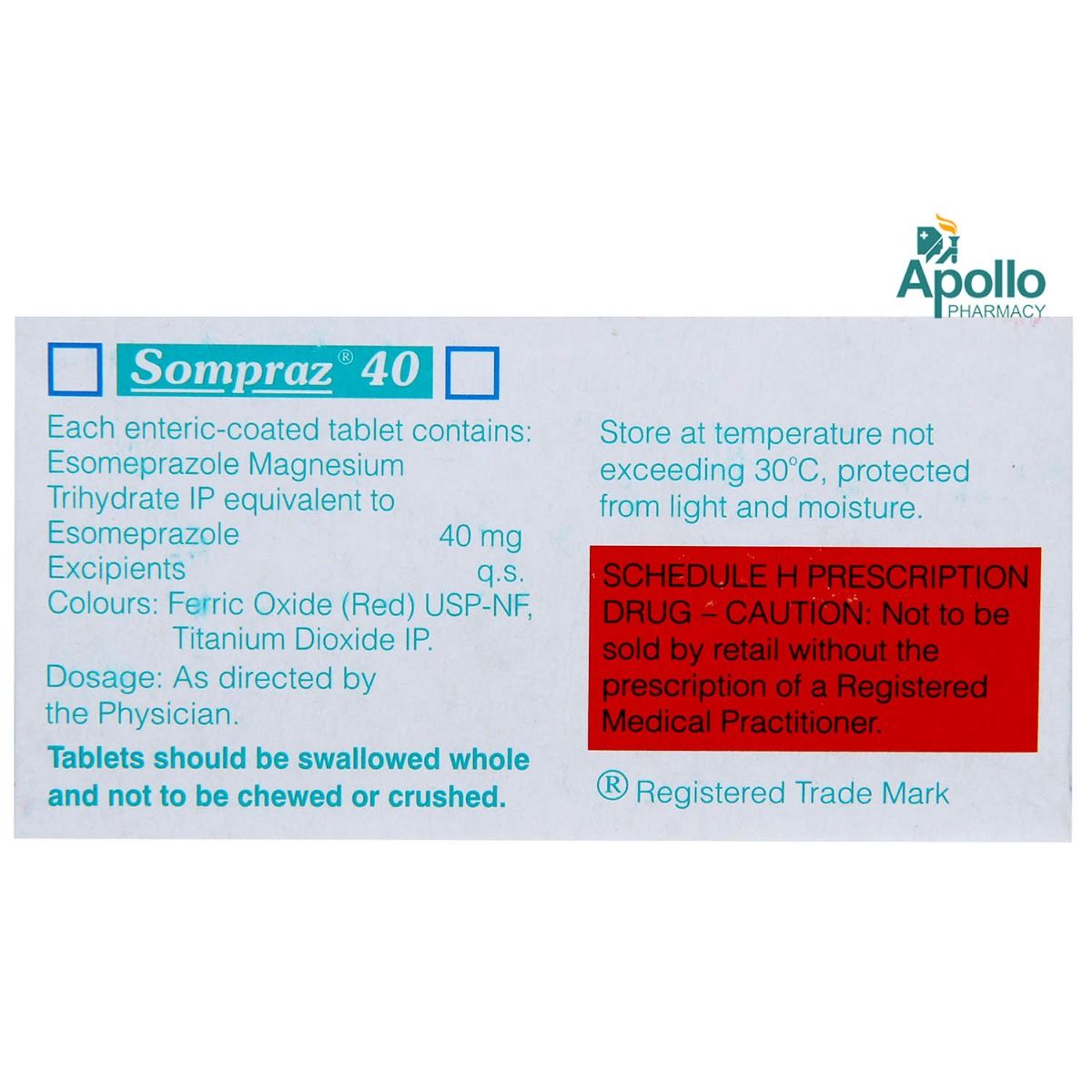 Sompraz 40 Tablet 15's Price, Uses, Side Effects, Composition - Apollo ...