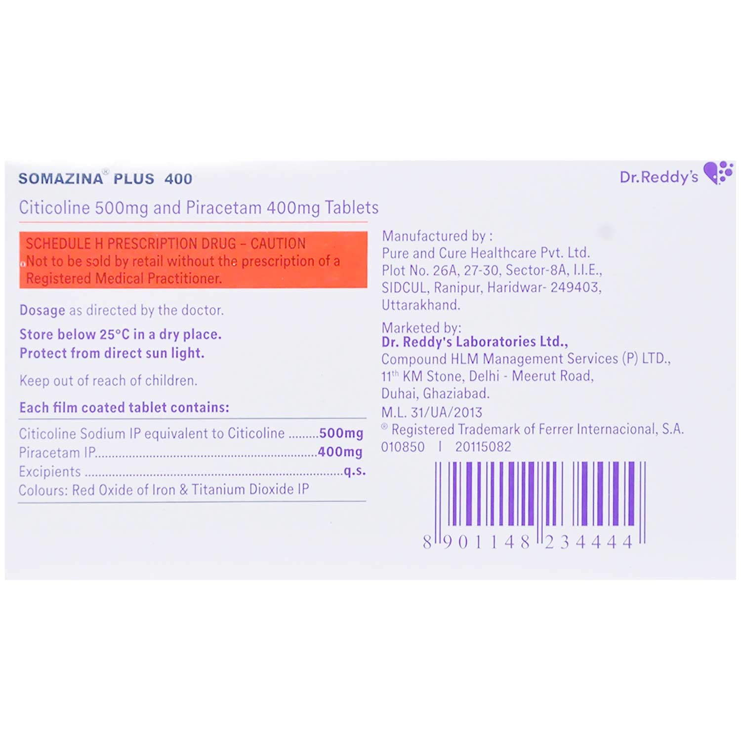 Somazina Plus 400 Tablet 10's Price, Uses, Side Effects, Composition ...