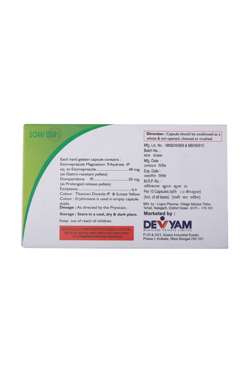 Somi DSR Capsule 10's Price, Uses, Side Effects, Composition - Apollo ...