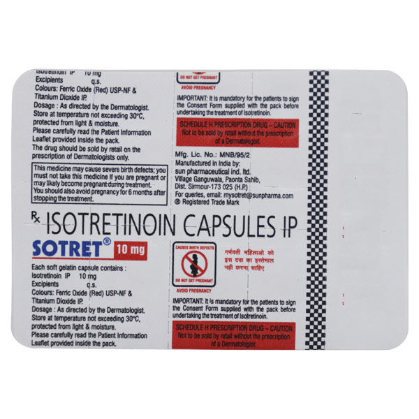 Sotret 10 mg Capsule 10's Price, Uses, Side Effects, Composition ...