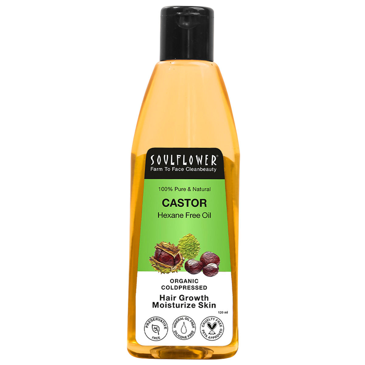 Buy Soulflower Castor Hexane Free Oil for Hair Growth, 120 ml | 19 ...