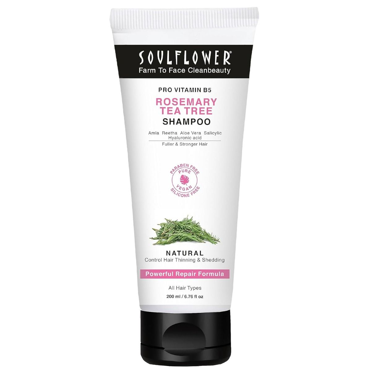 Buy Soulflower Pro Vitamin B5 Rosemary Tea Tree Shampoo, 200 ml | 19 ...