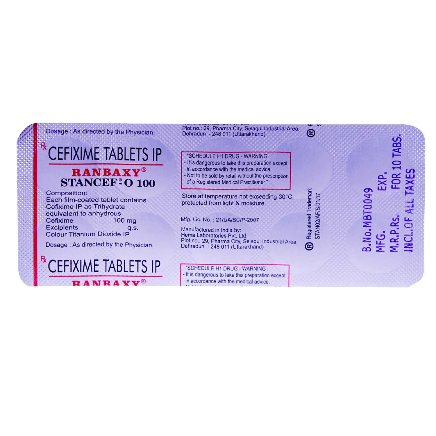 Stancef O 100 mg Tablet 10's Price, Uses, Side Effects, Composition ...