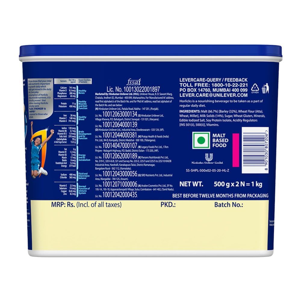 Horlicks Classic Malt Flavour Nutrition Drink Powder, 1 kg Price, Uses ...
