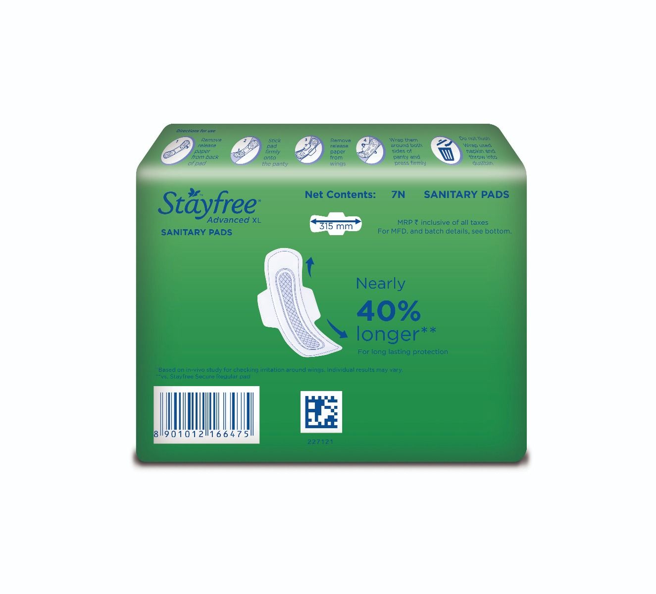Stayfree Advanced Ultra-Comfort Soft Touch Cover Pads XL, 7 Count Price ...