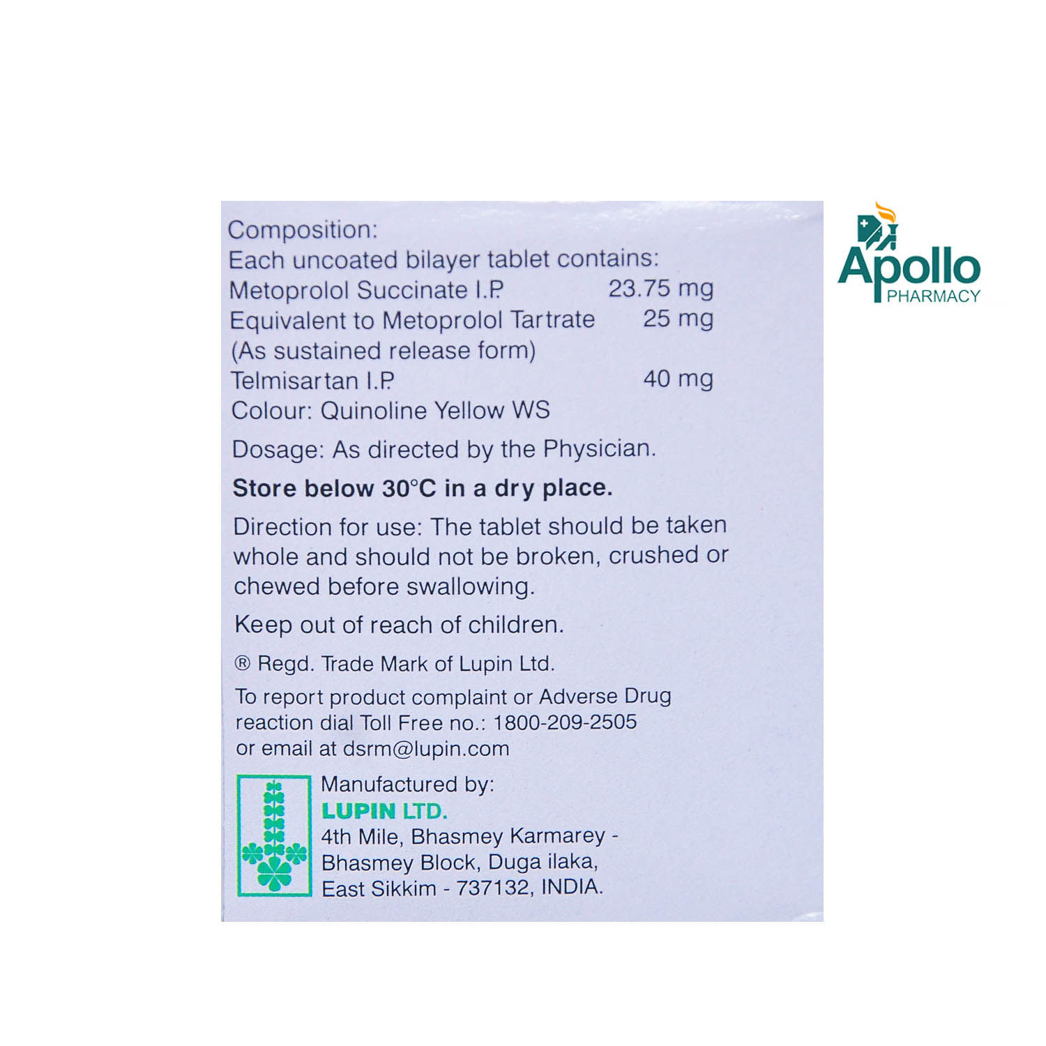 Starpress T 25-XL Tablet | Uses, Side Effects, Price | Apollo Pharmacy