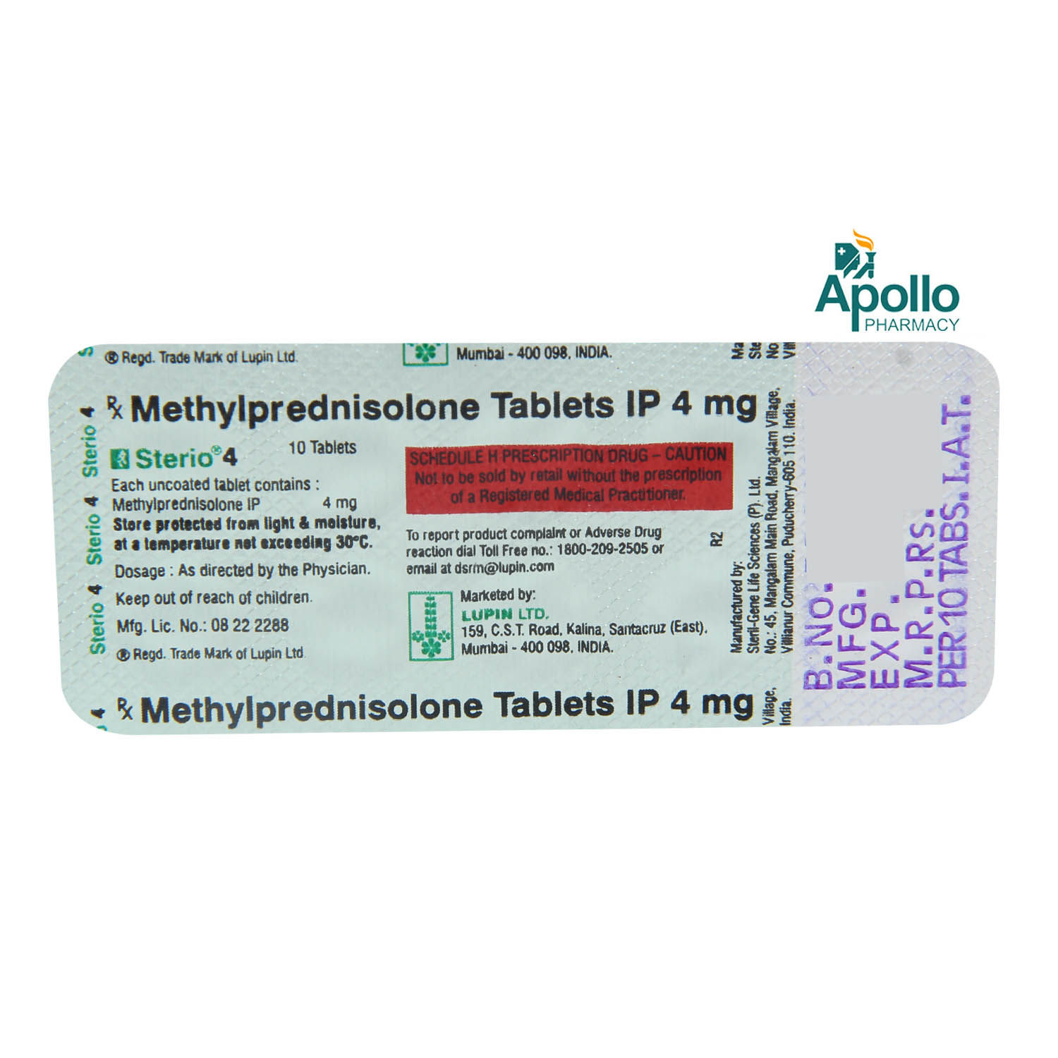 Sterio 4 Tablet 10's Price, Uses, Side Effects, Composition - Apollo ...