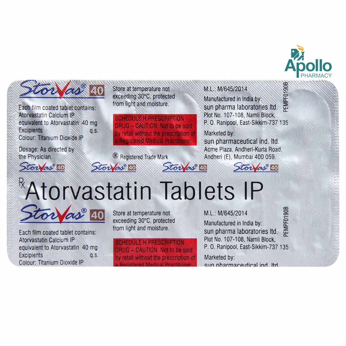 Storvas 40 Tablet 10's Price, Uses, Side Effects, Composition - Apollo ...