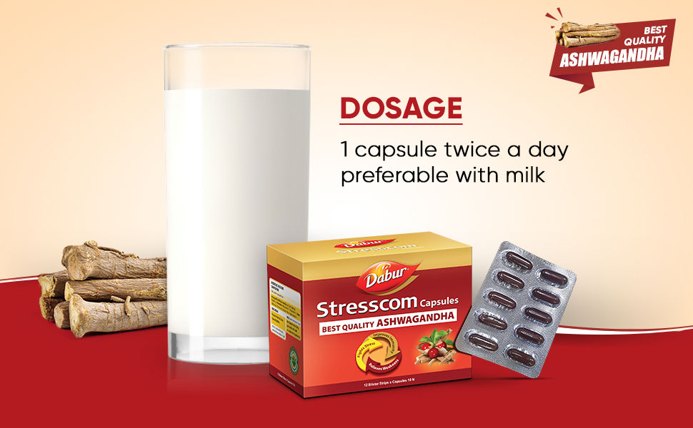 Dabur Stresscom Ashwagandha Capsules | Uses, Side Effects, Price ...