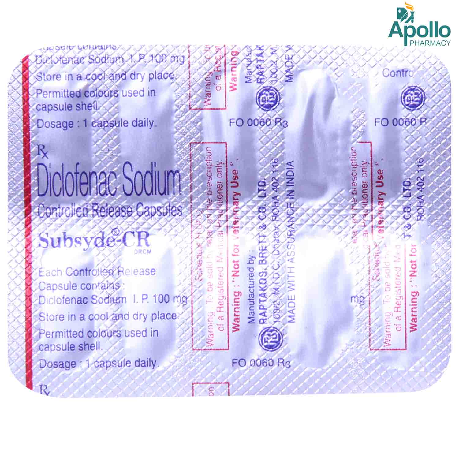 Subsyde-CR Capsule 10's Price, Uses, Side Effects, Composition - Apollo ...