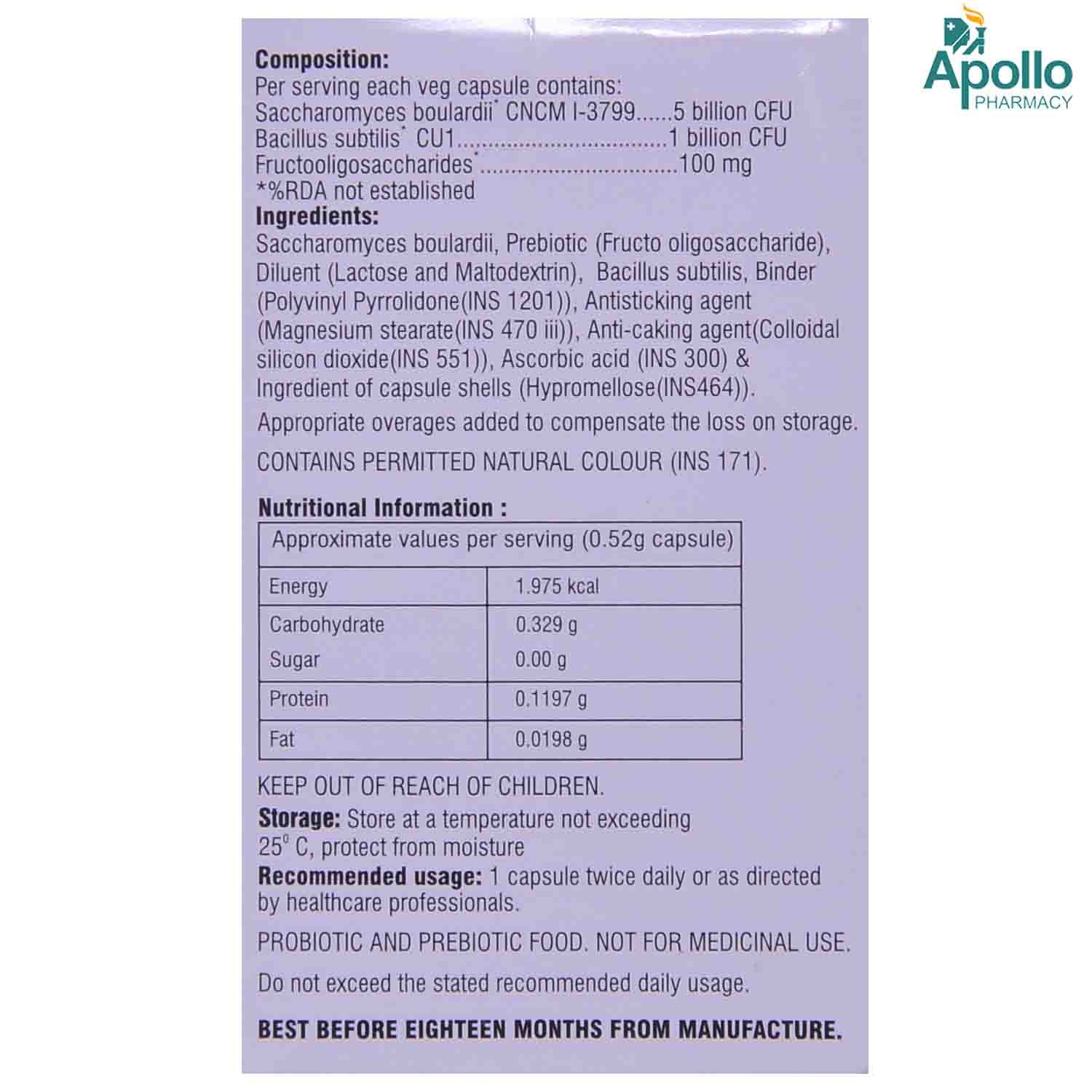 SUBTILIS CAPSULE 10'S Price, Uses, Side Effects, Composition - Apollo ...
