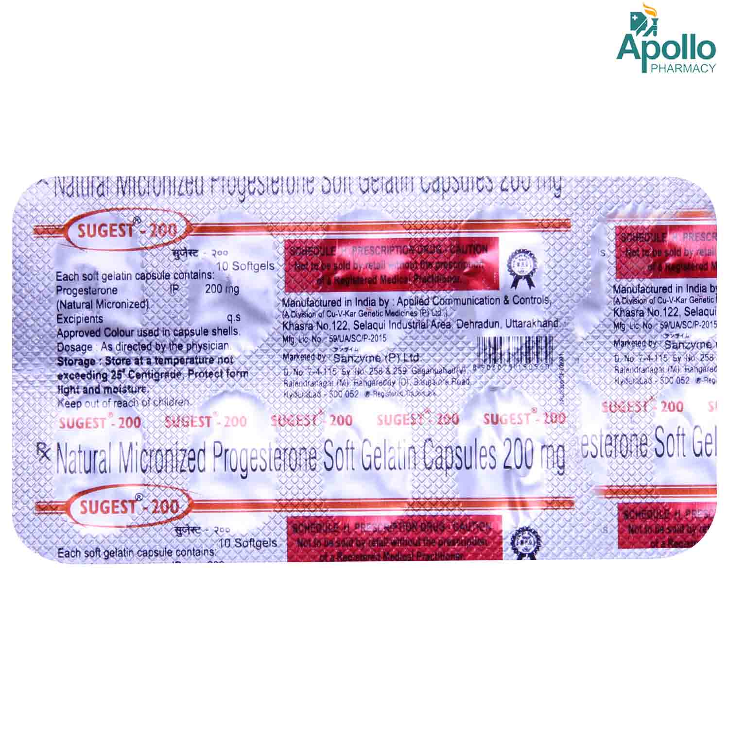 Sugest-200 Capsule 10's Price, Uses, Side Effects, Composition - Apollo ...