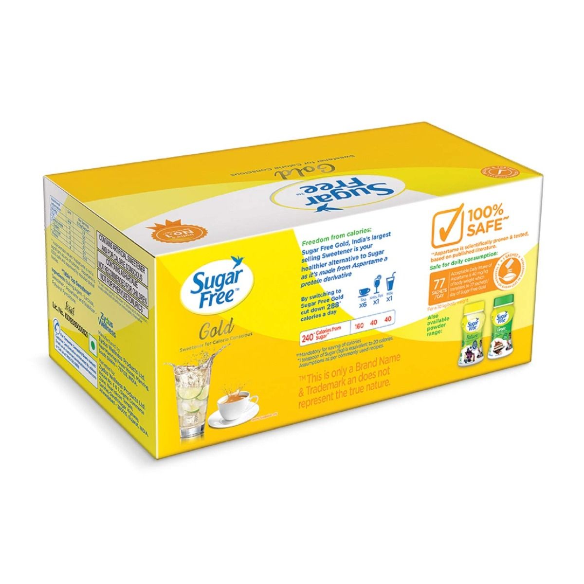 Sugar Free Gold Low Calorie Sugar Substitute, 75 gm (100 sachets x 0.75 ...