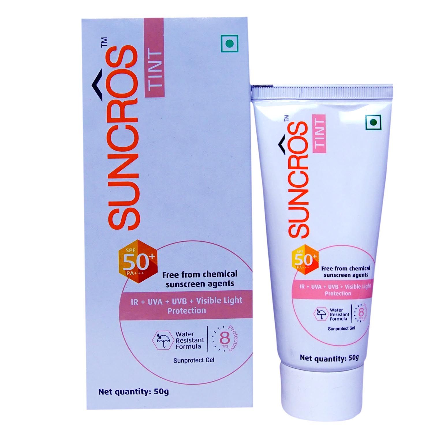 Suncros Tint Sunprotect Gel SPF 50+ PA+++ IR+UVA+UVB, 50 gm Price, Uses ...