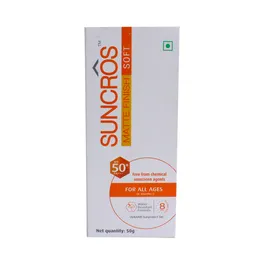 Buy Suncros SPF 50+ PA+++ Matte Finish Soft Sunscreen, 50 gm | 19 ...