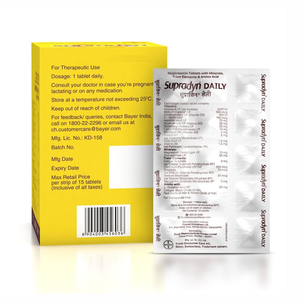 Buy Supradyn Daily Multivitamin Tablet | 19 Minutes Delivery | Apollo ...