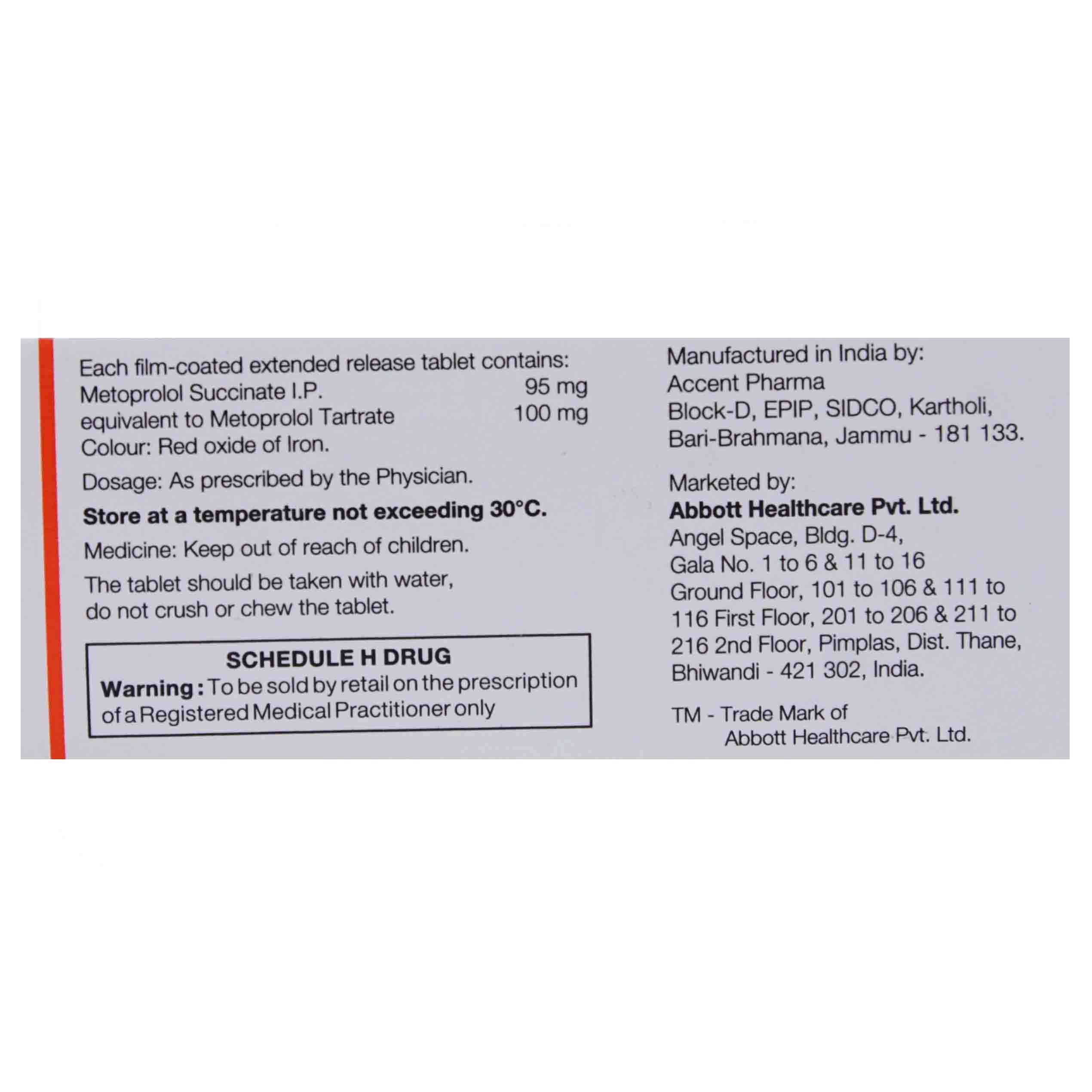 Supermet XL 100 Tablet 10's Price, Uses, Side Effects, Composition - Apollo Pharmacy
