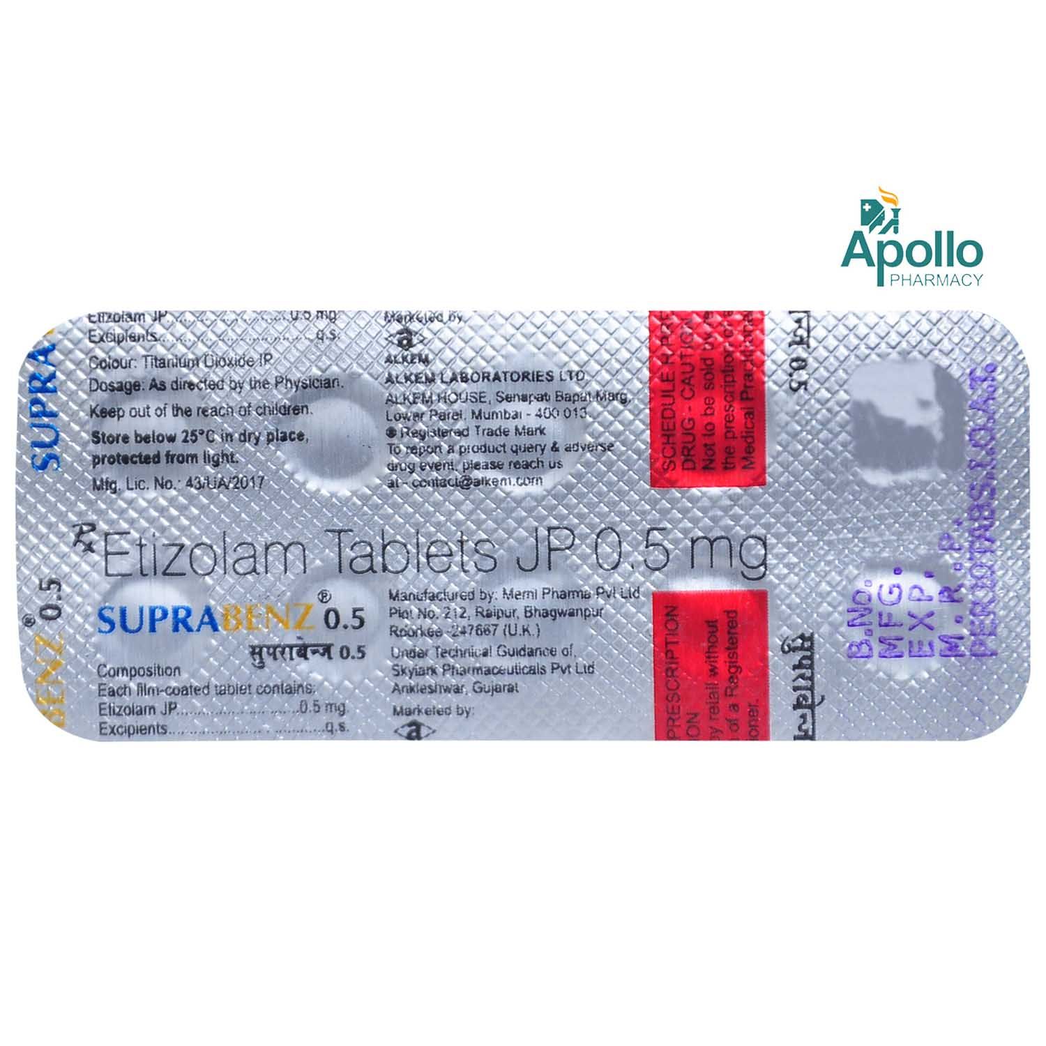 SUPRABENZ 5MG TABLET Price, Uses, Side Effects, Composition - Apollo ...