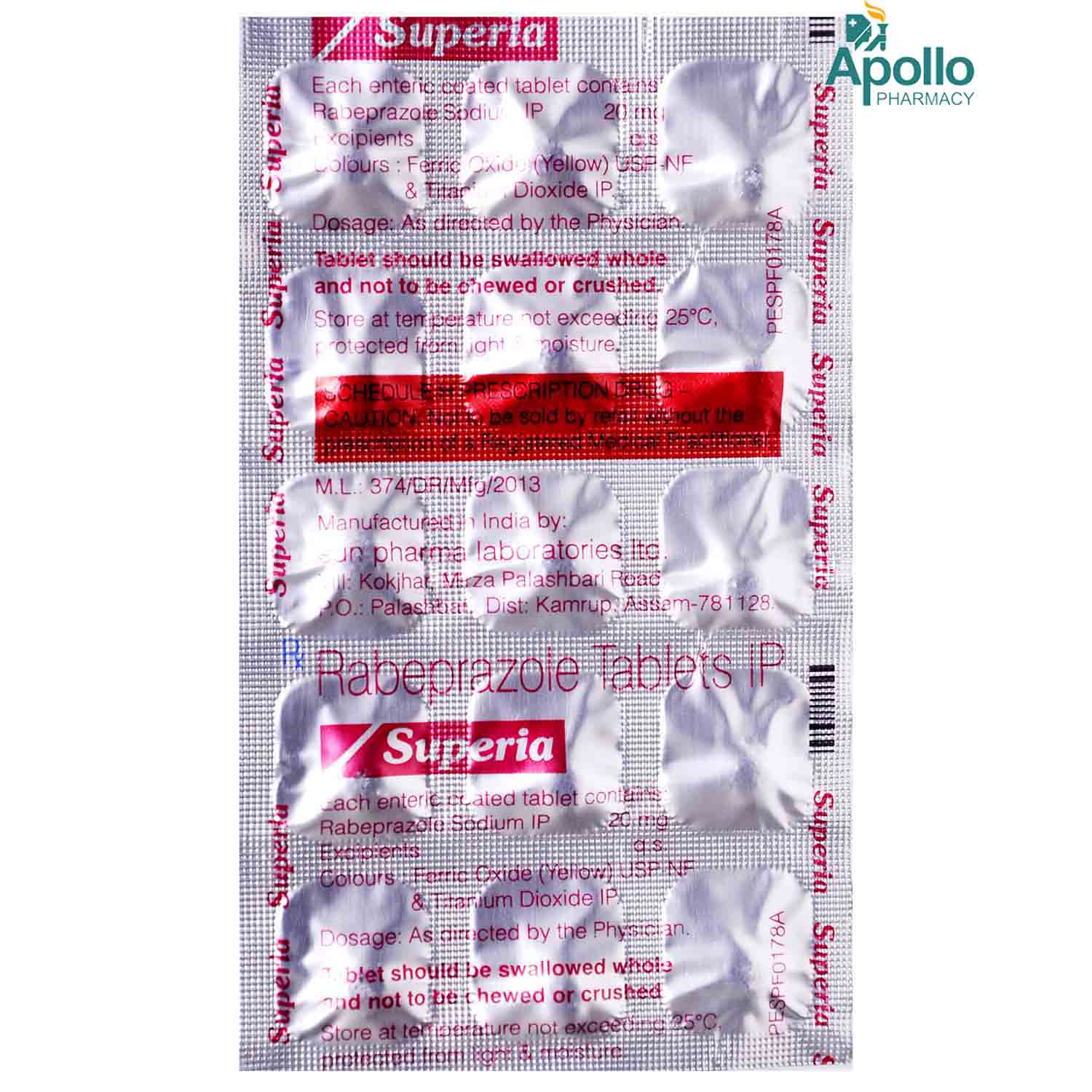 Superia Tablet 15's Price, Uses, Side Effects, Composition - Apollo ...