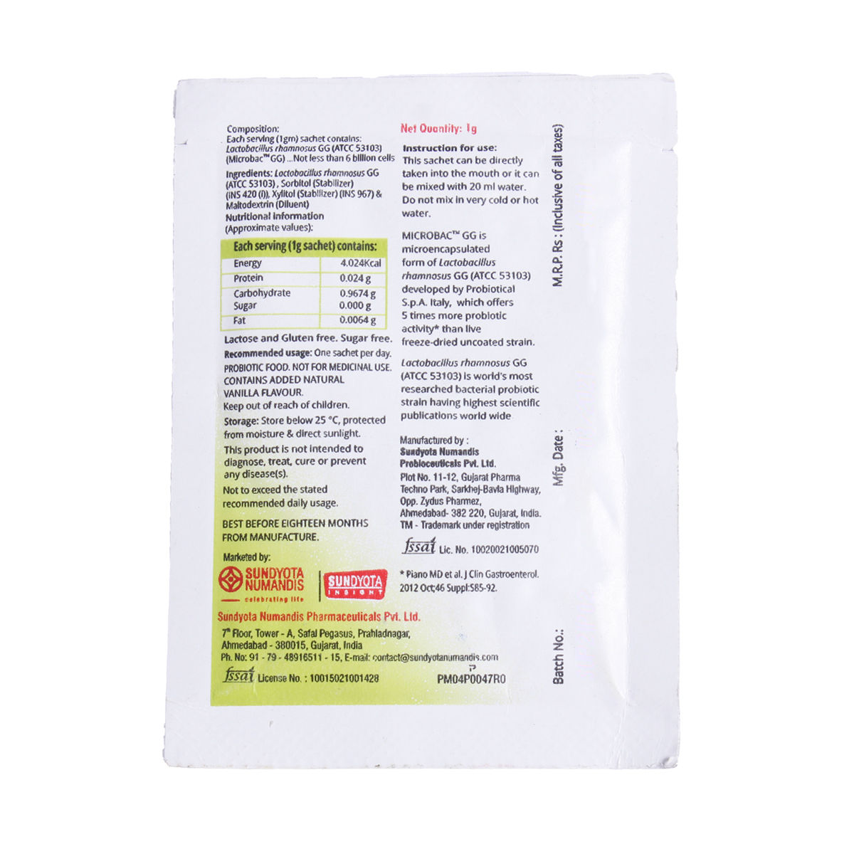 Superflora GG Sachet 1 gm Price, Uses, Side Effects, Composition - Apollo Pharmacy