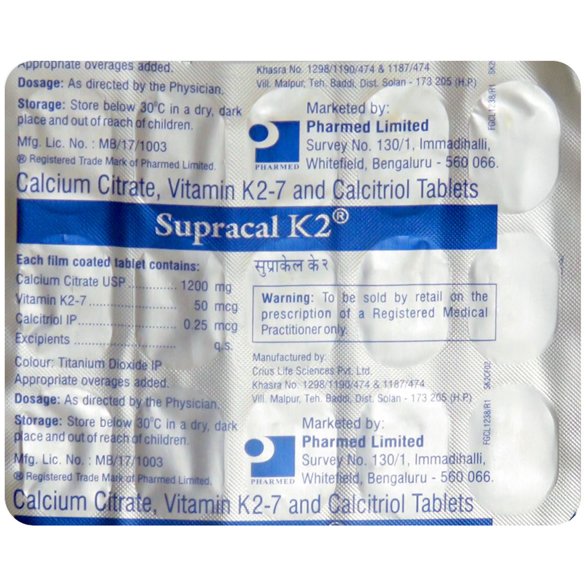 Supracal K2 Tablet | Uses, Side Effects, Price | Apollo Pharmacy