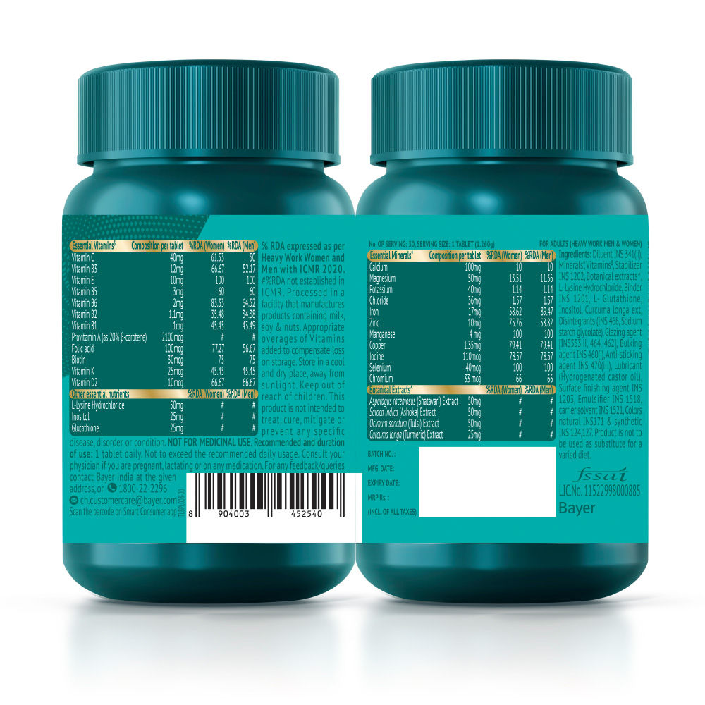 Buy Supradyn Naturals Iron with Ashoka & Shatavari, 30 Tablets | 19 ...