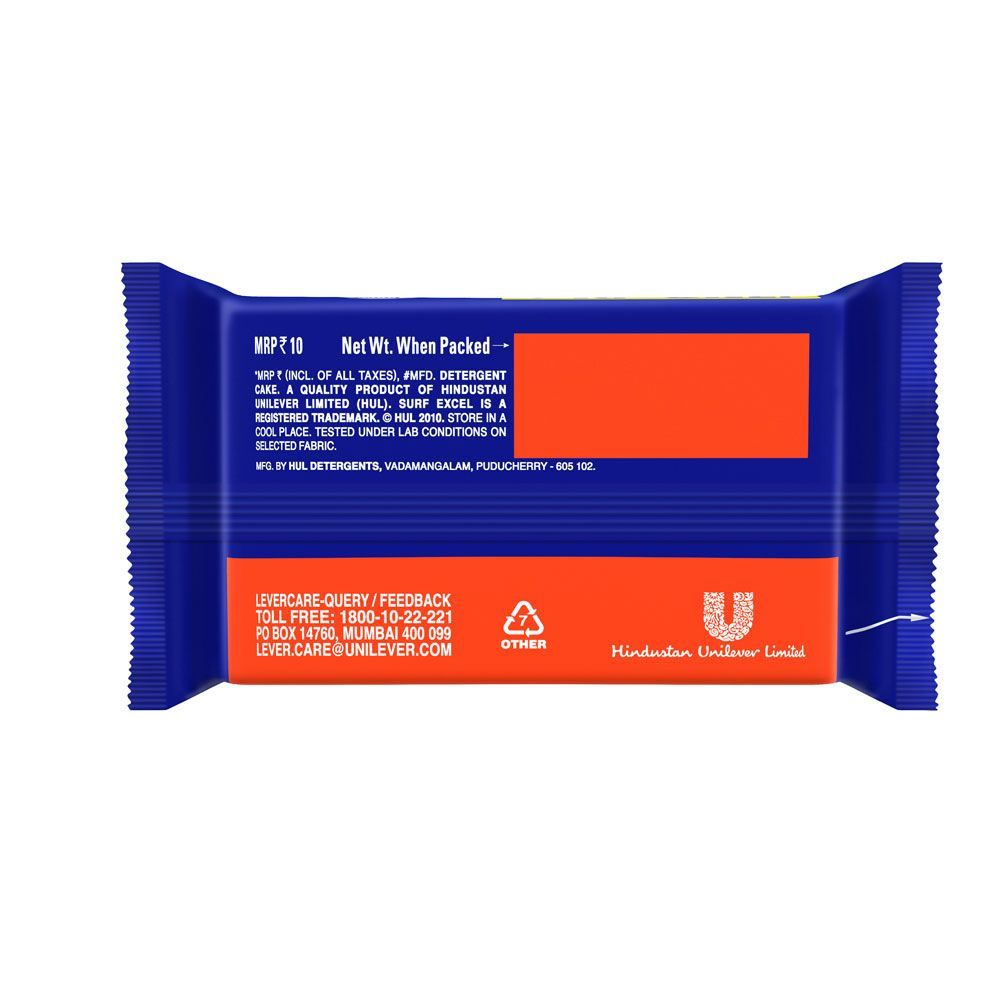 Surf Excel Detergent Bar, 95 gm Price, Uses, Side Effects, Composition ...